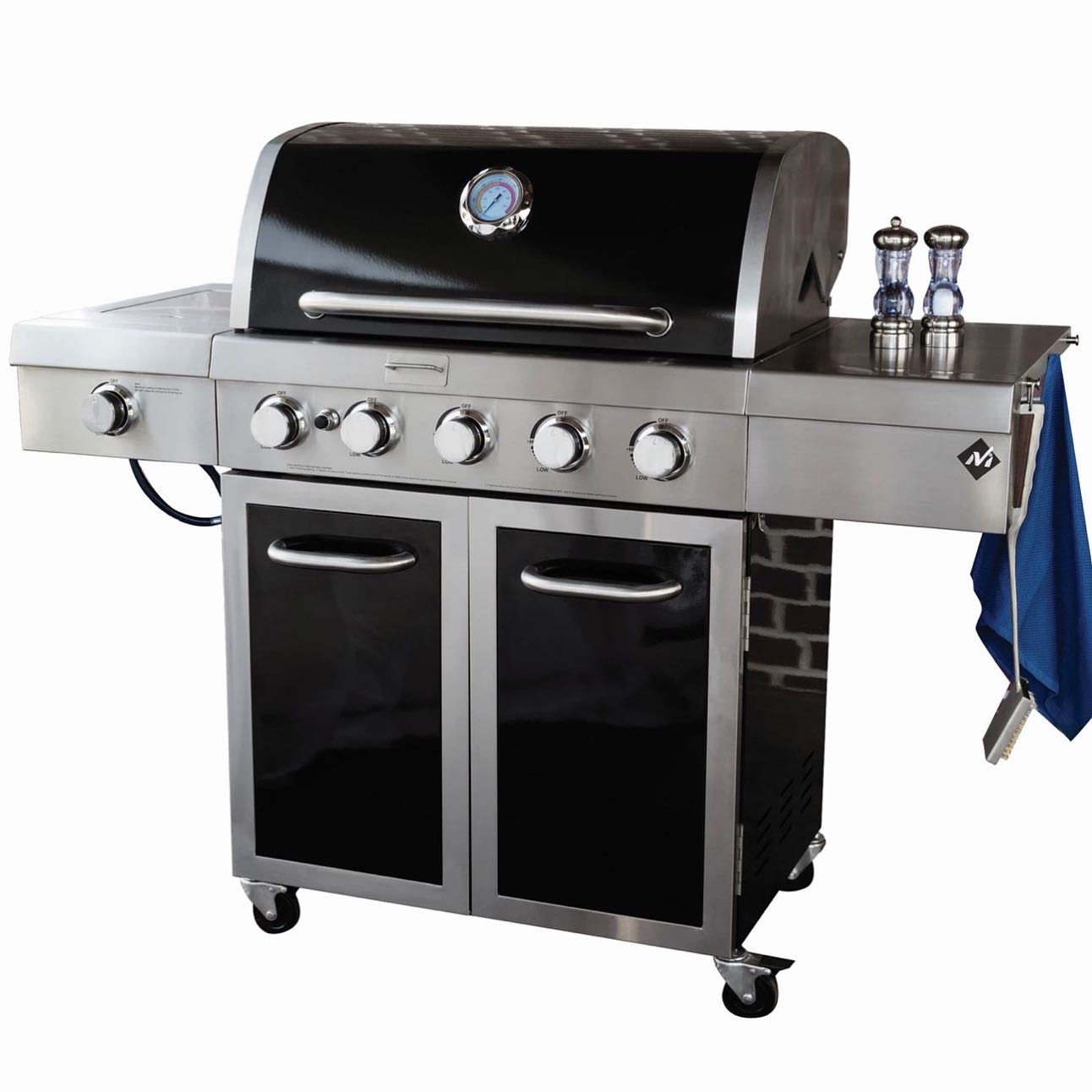 Member’s Mark Stainless Steel and Porcelain 5-Burner Gas Grill ...